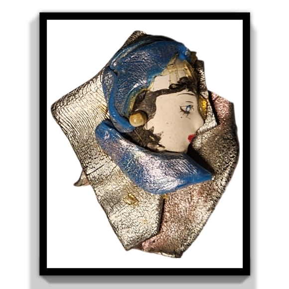 Vintage | Jewelry | True Flapper Handpainted Art Deco Vintage Brooch ...